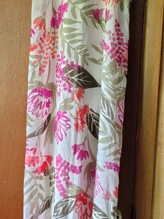 Old Navy | Dresses | Old Navy White Maxi Dress With Pink And Coral ...